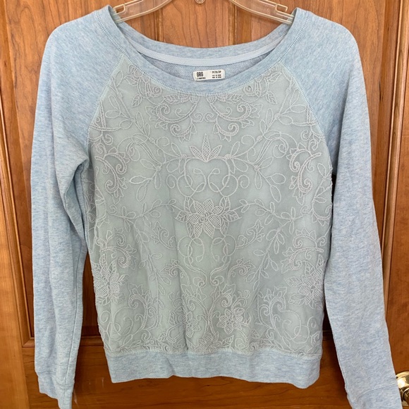 GRG MONTREAL | Tops | Grg Powder Blue Sweatshirt With Lace Front Xs ...